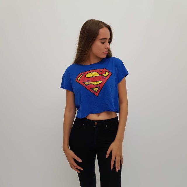 Superman Crop Top, Women's Fashion, Tops, Sleeveless on Carousell