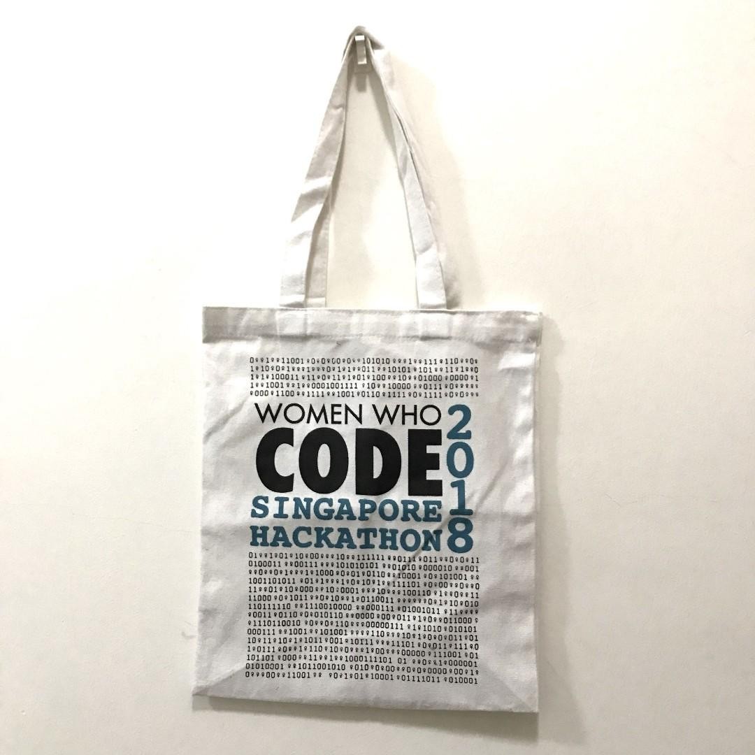 Women Who Code Hackathon Canvas Tote Bag, Women's Fashion, Bags & Wallets, Tote Bags on Carousell