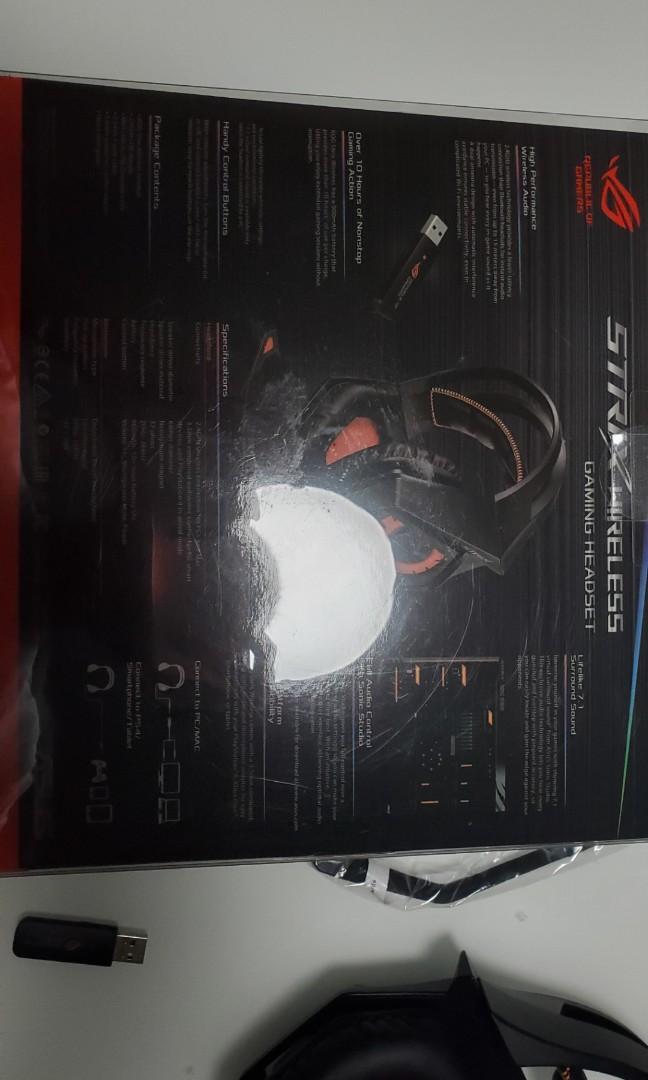 ROG strix wireless gaming headset 耳機, 音響器材, 頭戴式/罩耳式耳機 - Carousell