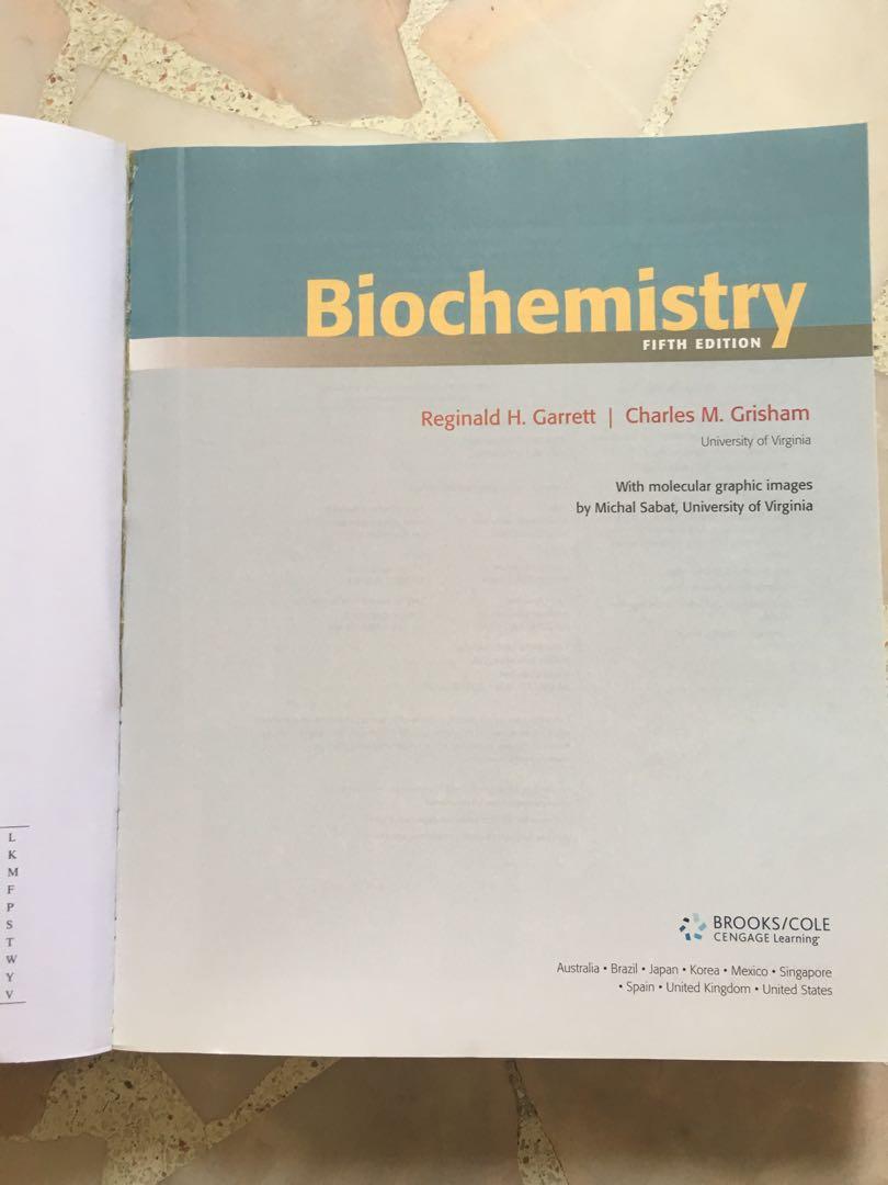 Biochemistry International Edition 5th Edition By Reginald H. Garrett ...