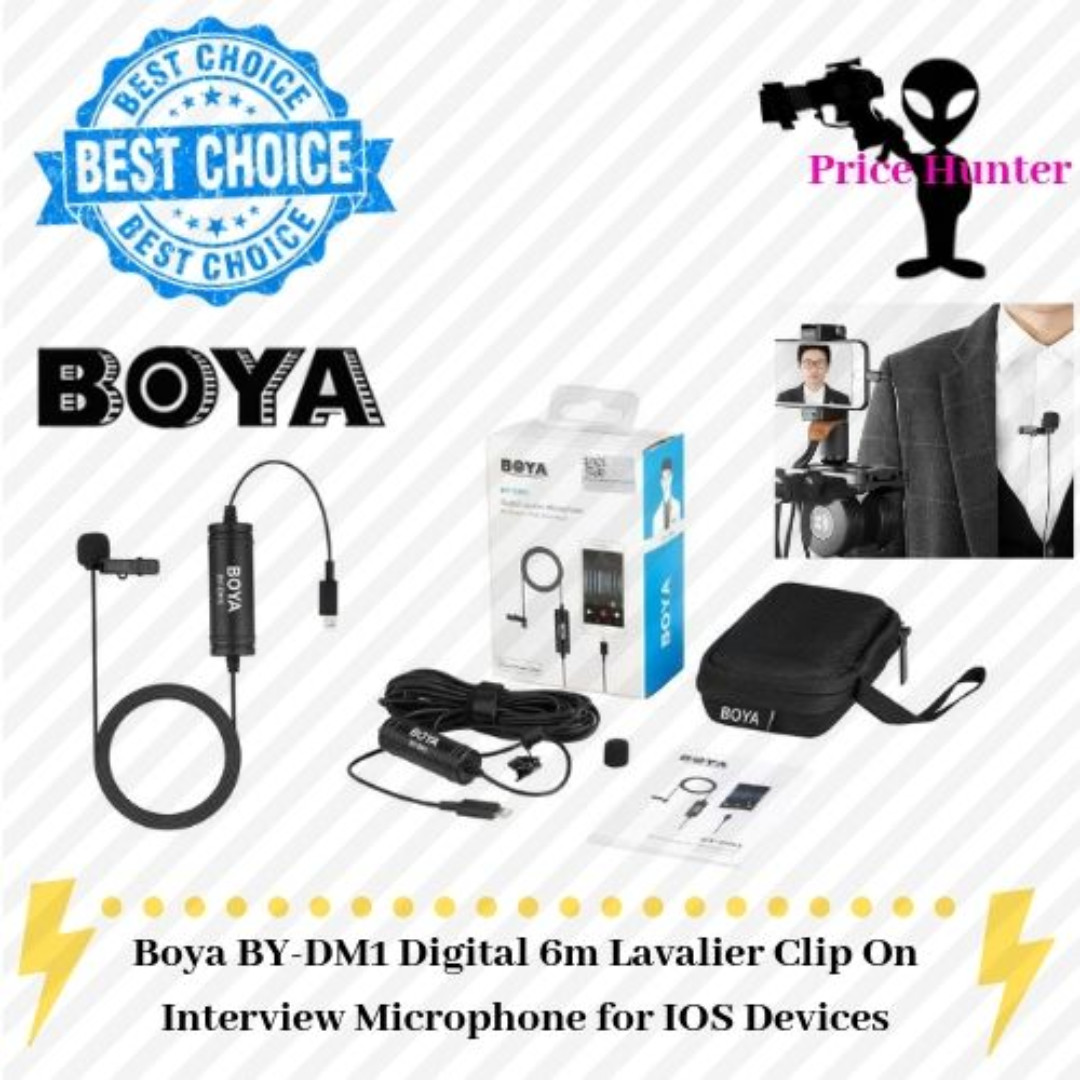 Boya BY-DM1 Digital 6m Lavalier Clip On Microphone for IOS Devices ...