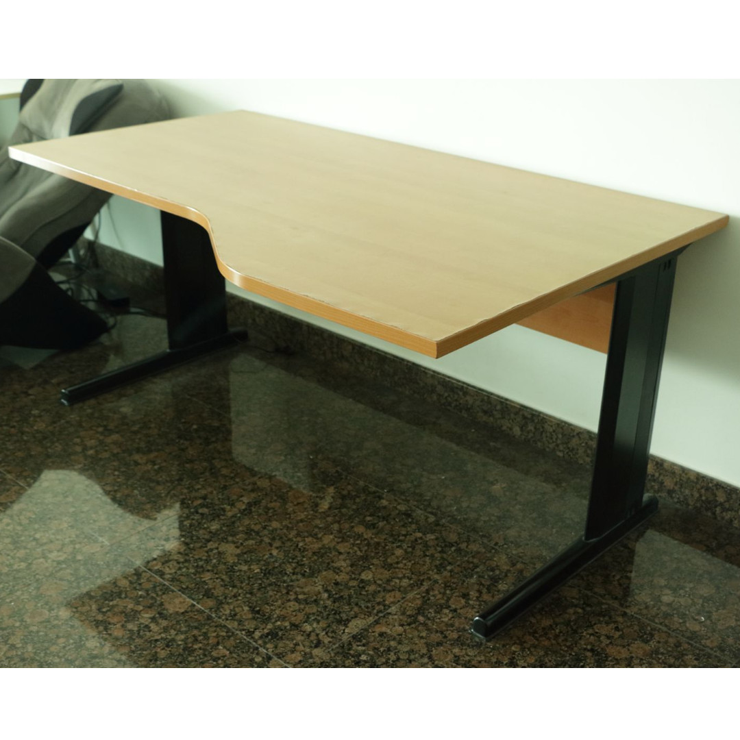 Contoured Office Desk Table With Cable Rails, Furniture & Home Living ...