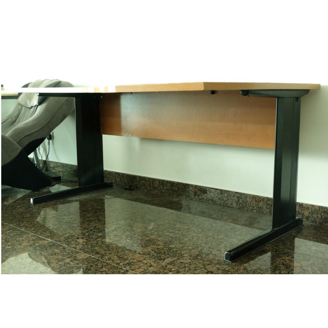Contoured Office Desk Table With Cable Rails, Furniture & Home Living ...