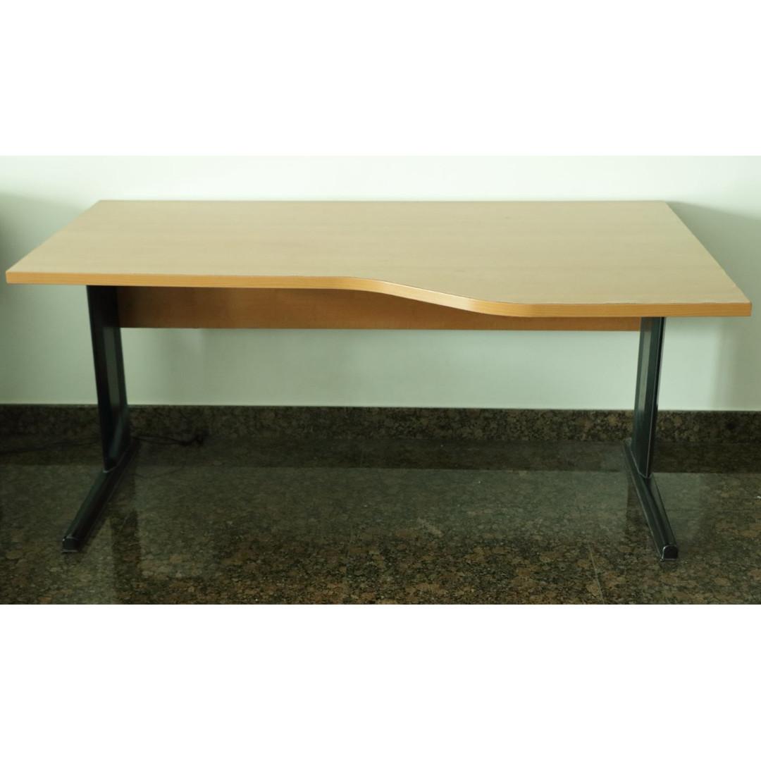 Contoured Office Desk Table With Cable Rails, Furniture & Home Living ...