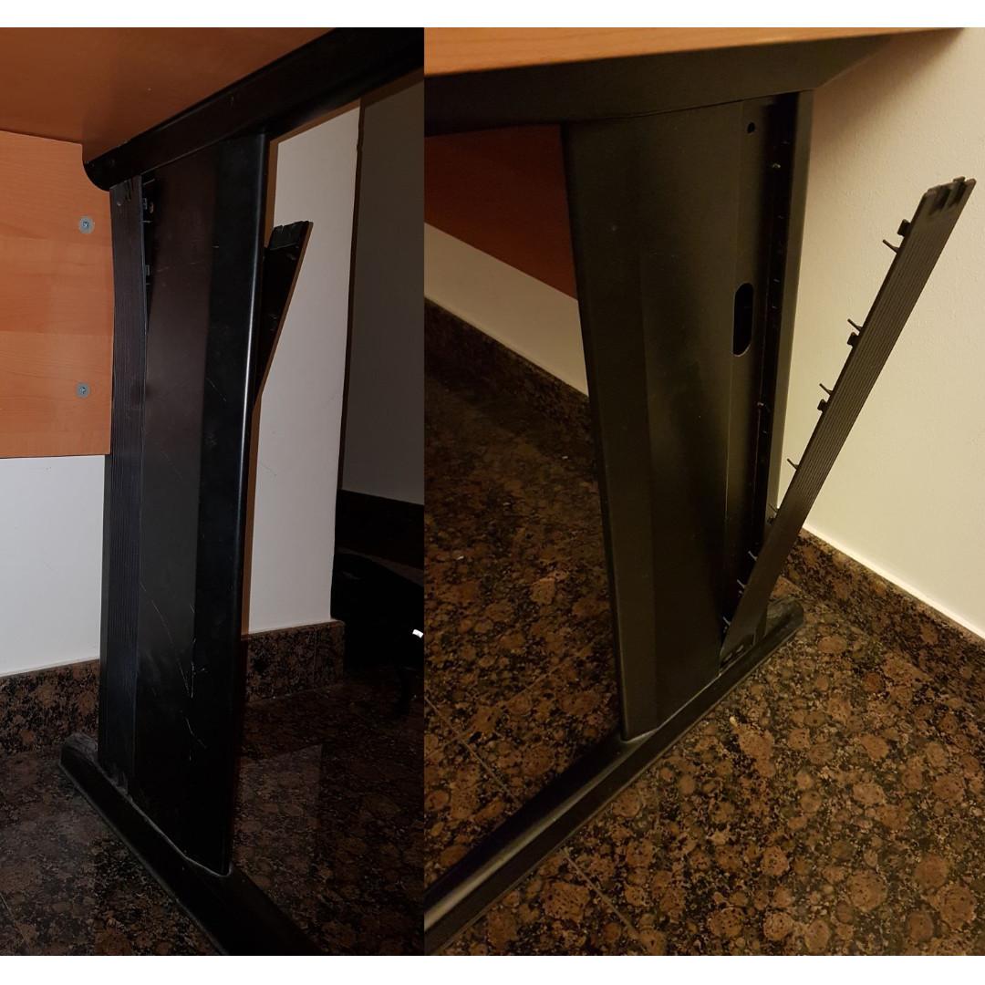 Contoured Office Desk Table With Cable Rails, Furniture & Home Living ...