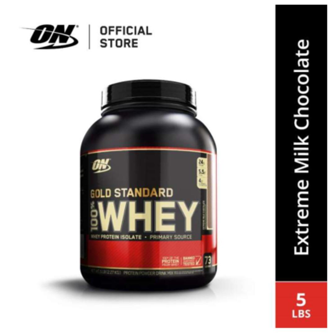 Optimum Nutrition Gold Standard Whey Protein (5 lbs) - Extreme Milk Chocolate, Sports, Sports ...