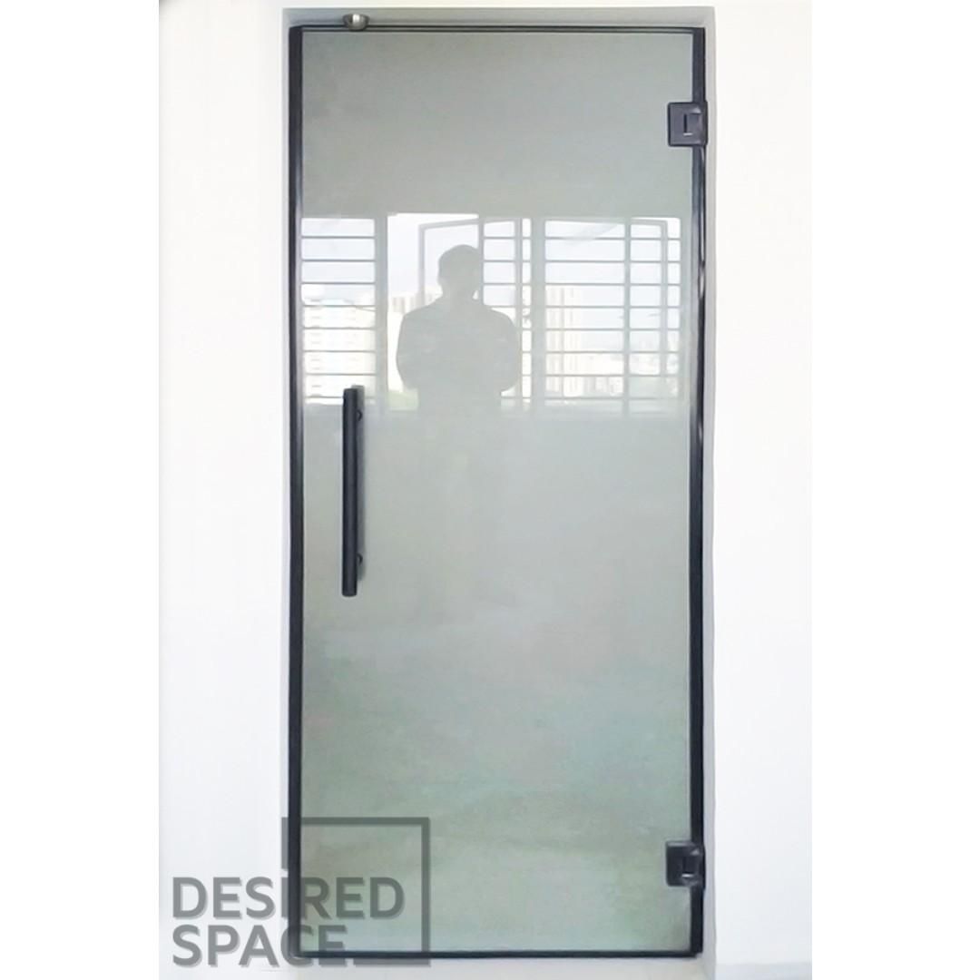 Frameless Tempered Frosted Glass Kitchen Swing Door Home Services Renovations On Carousell
