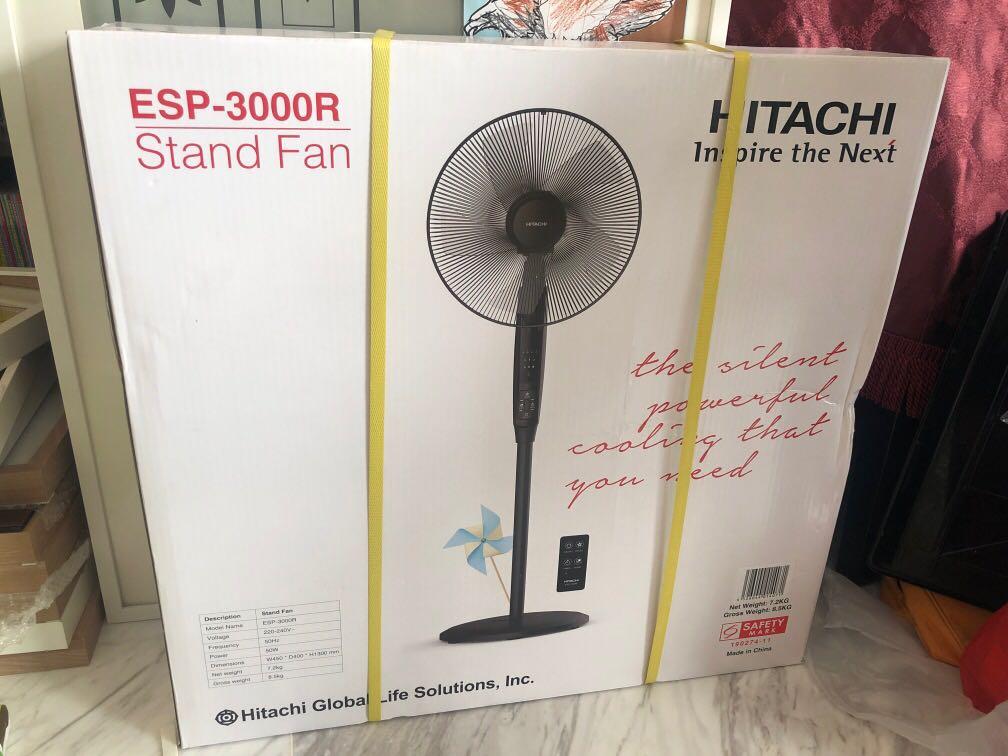 Hitachi standing fan with remote control, Furniture & Home Living ...