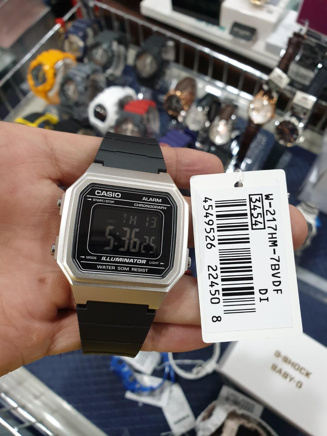 Jam Casio Original W-217HM-7B Silver, Men's Fashion, Watches ...