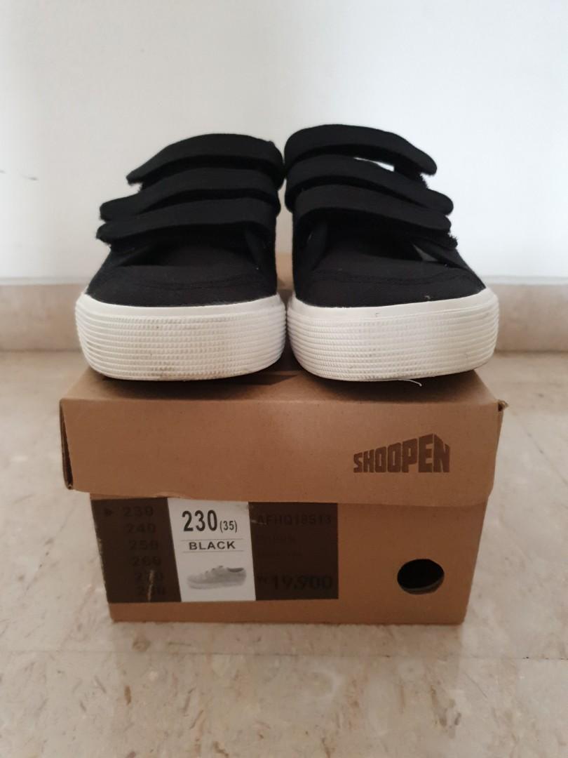 Korean brand SHOOPEN black sneaker., Men's Fashion, Footwear, Sneakers on Carousell