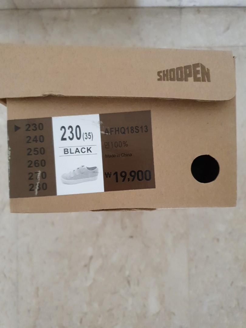 Korean brand SHOOPEN black sneaker., Men's Fashion, Footwear, Sneakers ...