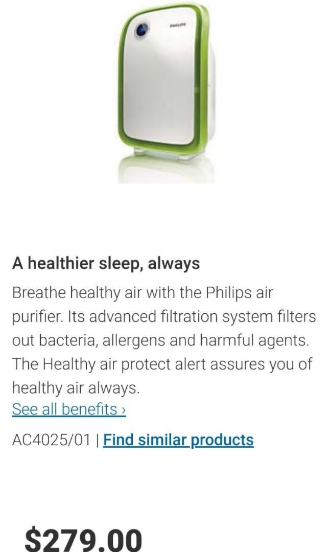Philips AC4025/01 Air Purifier, TV & Home Appliances, Air Purifiers ...