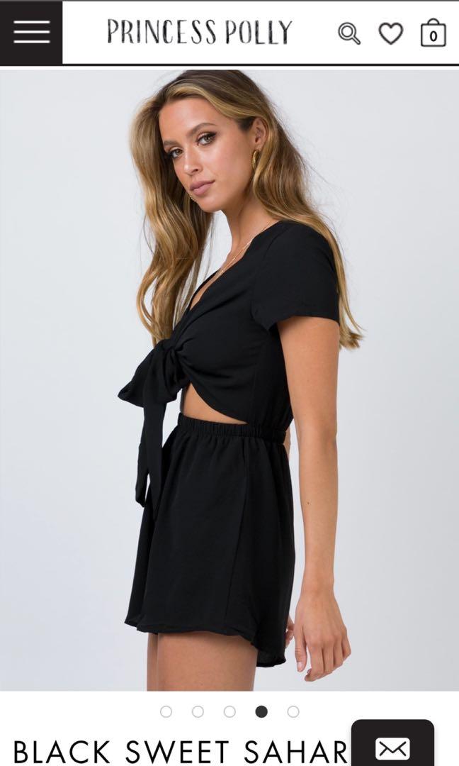 Princess Polly Inspired Shein sweet Sahara playsuit Black Romper, Women ...