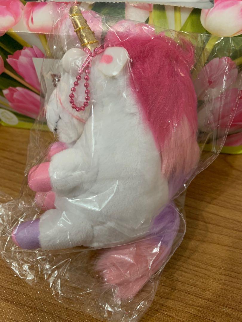 Universal studios japan usj unicorn fluffy keychain bag charm, Hobbies ...
