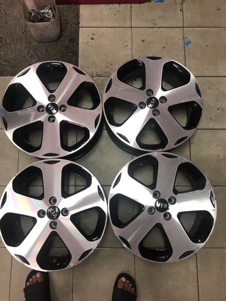 4pcs 17" Kia rio stock used mags 4Holes pcd 100, Car Parts ...