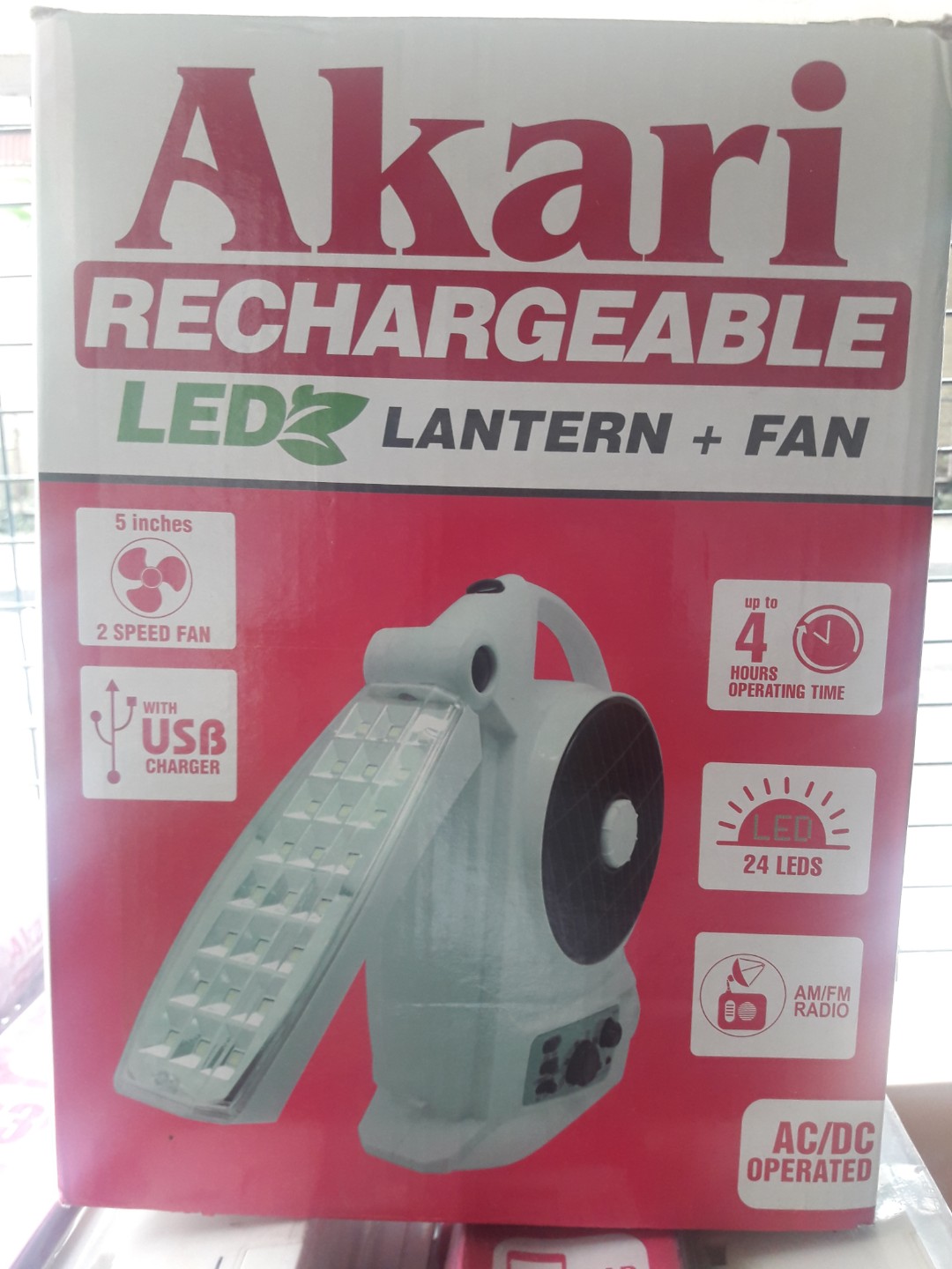 AKARI RECHARGEABLE FAN & LIGHT, Furniture & Home Living, Lighting ...