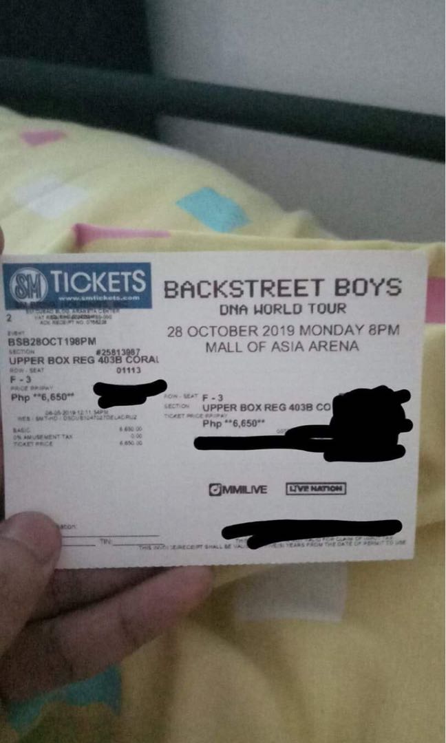 Backstreet Boys Concert ticket, Tickets & Vouchers, Event Tickets on ...