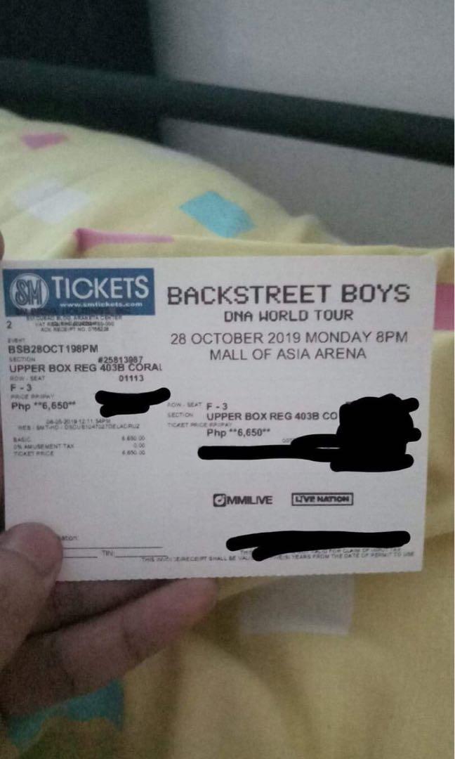 Backstreet Boys Concert ticket, Tickets & Vouchers, Event Tickets on ...