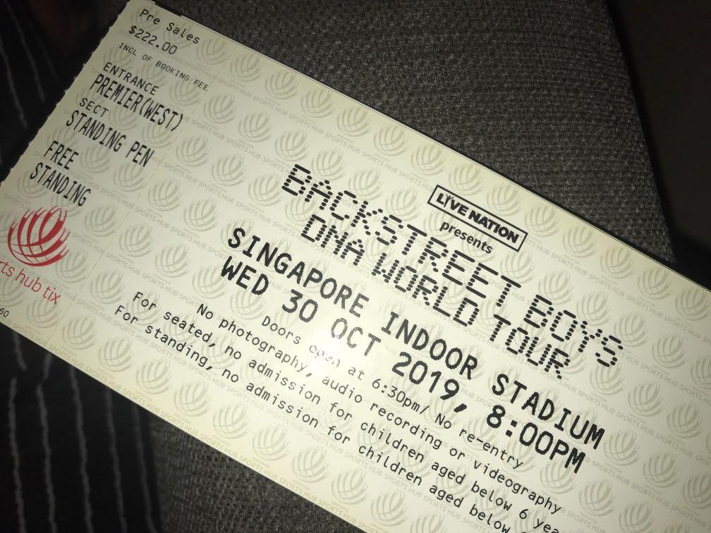 Backstreet Boys Standing Pen Physical Ticket, Tickets & Vouchers, Event ...