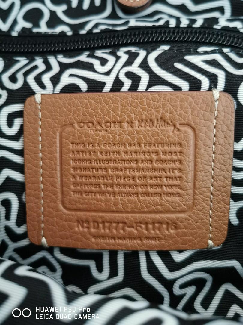 Coach New X Keith Haring Graffiti Large Travel Black Leather Backpack ...