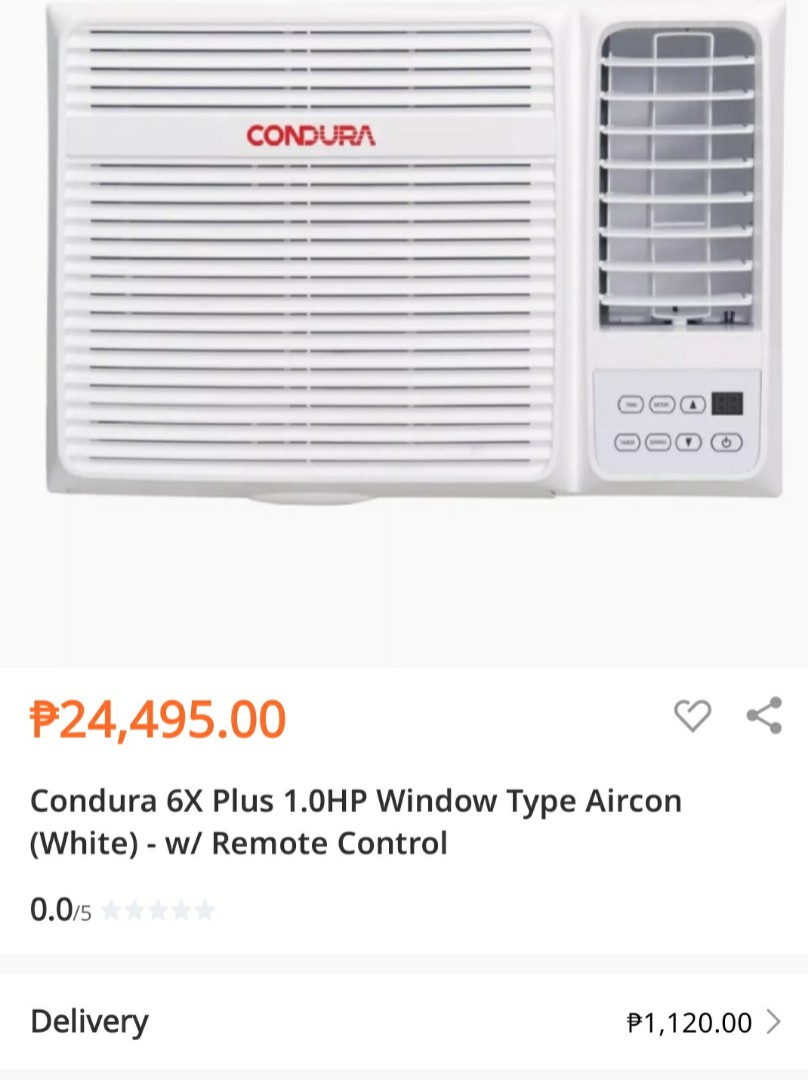 CONDURA 2018 1hp with remote control, TV & Home Appliances, Air ...