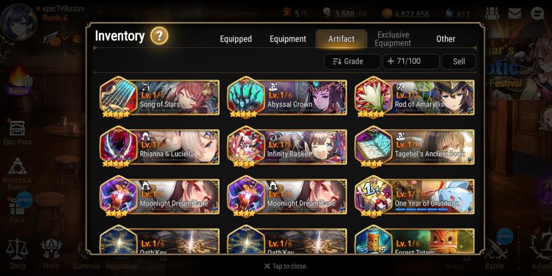 Epic Seven Account Asia Fresh SS Bellona, Video Gaming, Gaming Accessories, Game Gift Cards ...