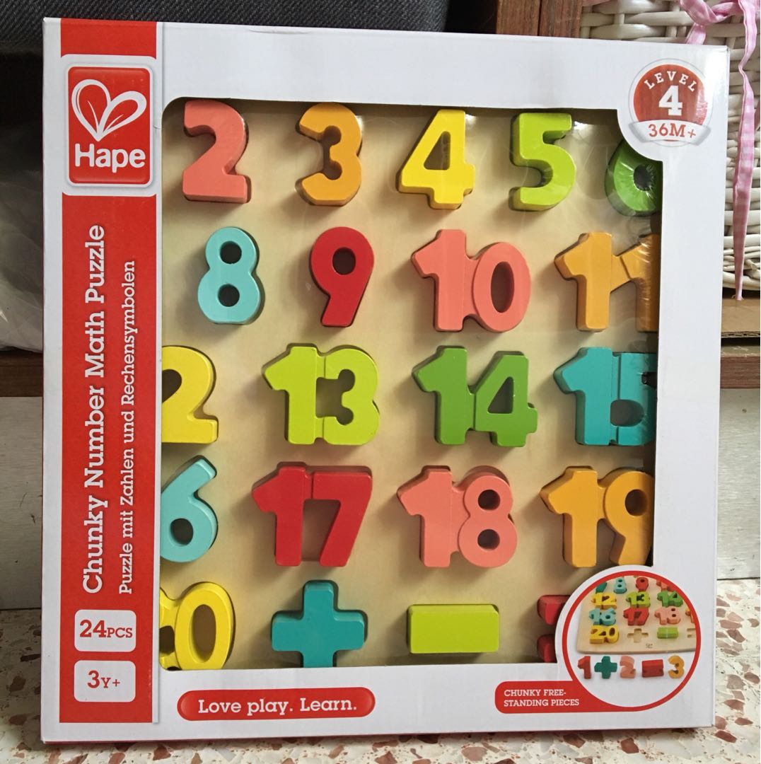 HAPE Chunky Number Math Puzzle, Hobbies & Toys, Toys & Games on Carousell
