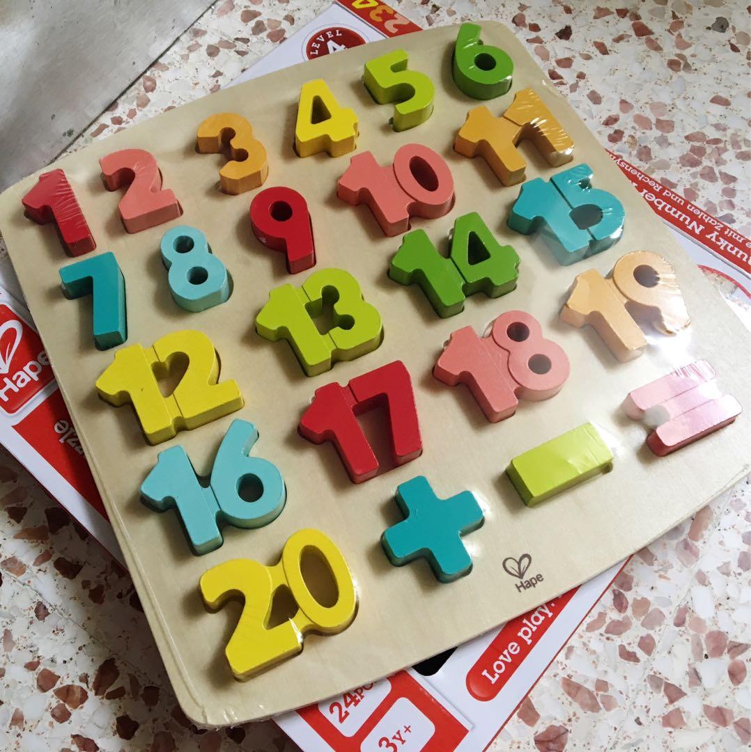 HAPE Chunky Number Math Puzzle, Hobbies & Toys, Toys & Games on Carousell