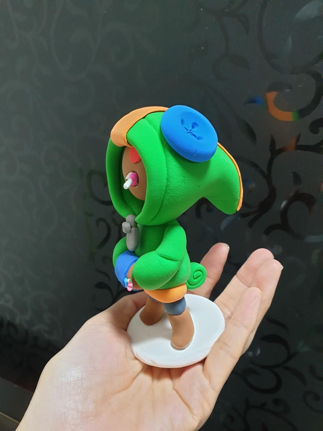 Leon brawl stars cake topper - air dry clay, Design & Craft, Handmade ...