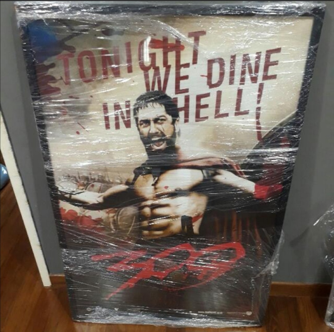 Movie 300 Poster with Glass Frame, Furniture & Home Living, Home Decor ...