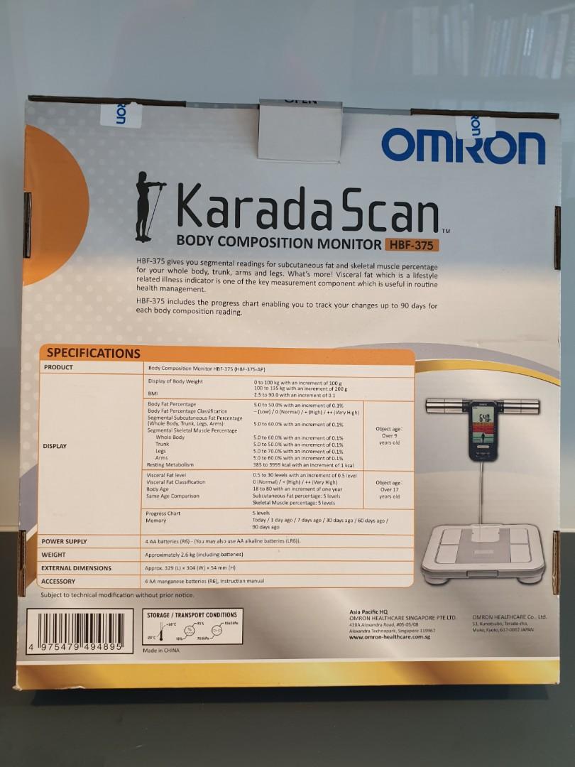 Omron Body Composition Monitor HBF375 weighing scale, Health ...