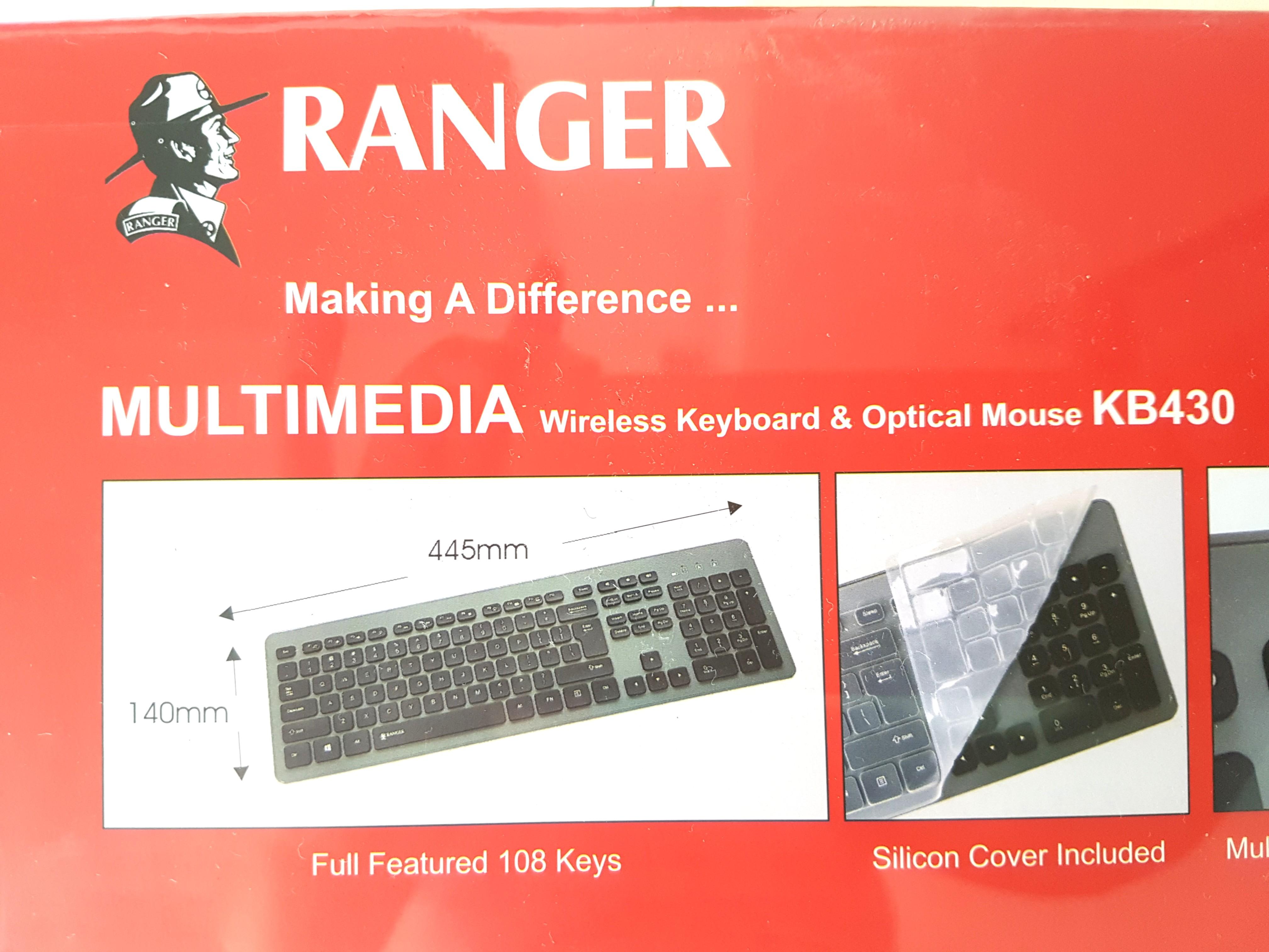 Ranger Wireless Keyboard & Mouse KB430, Electronics, Computer Parts ...