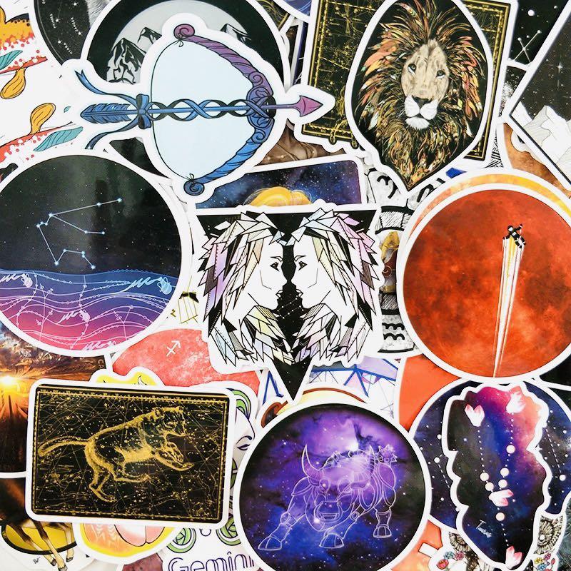 (Stickers) 50pc Astrology Constellations Horoscope Signs Stars Universe ...