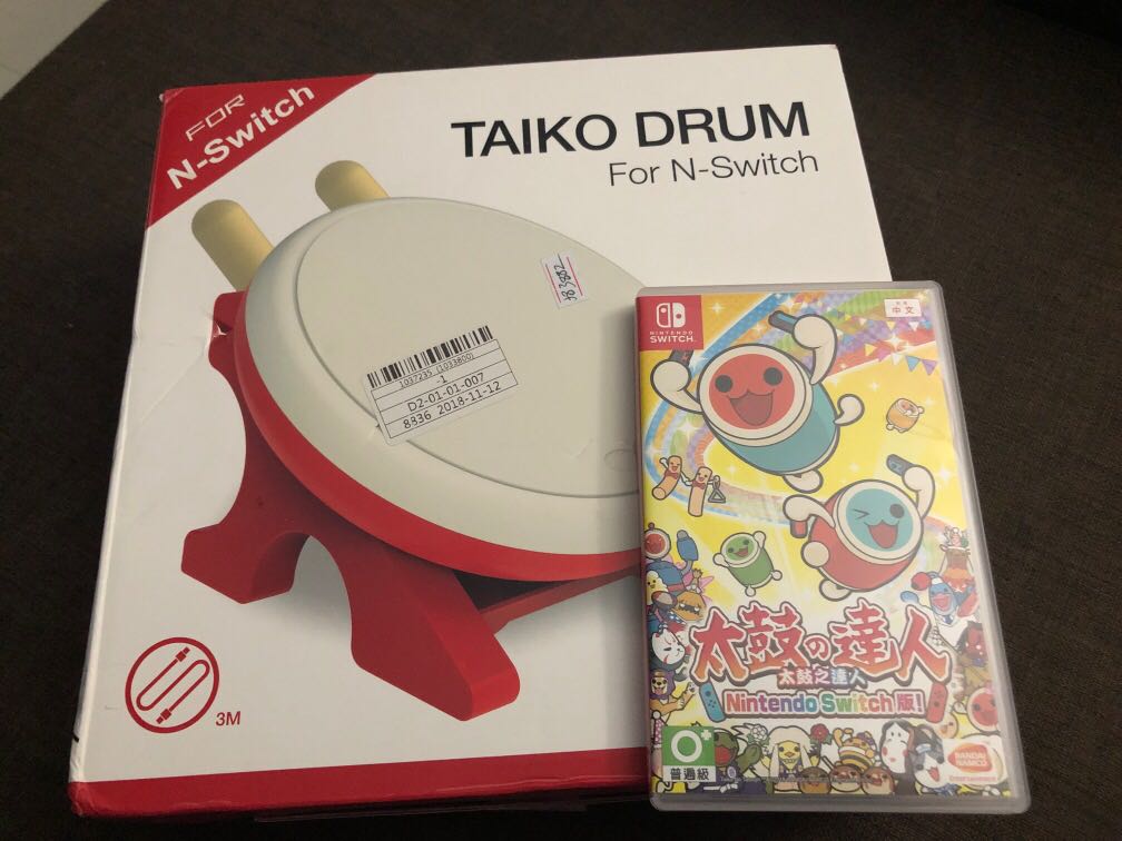 Taiko no tatsujin Switch game + Taiko Drum, Toys & Games, Video Gaming ...