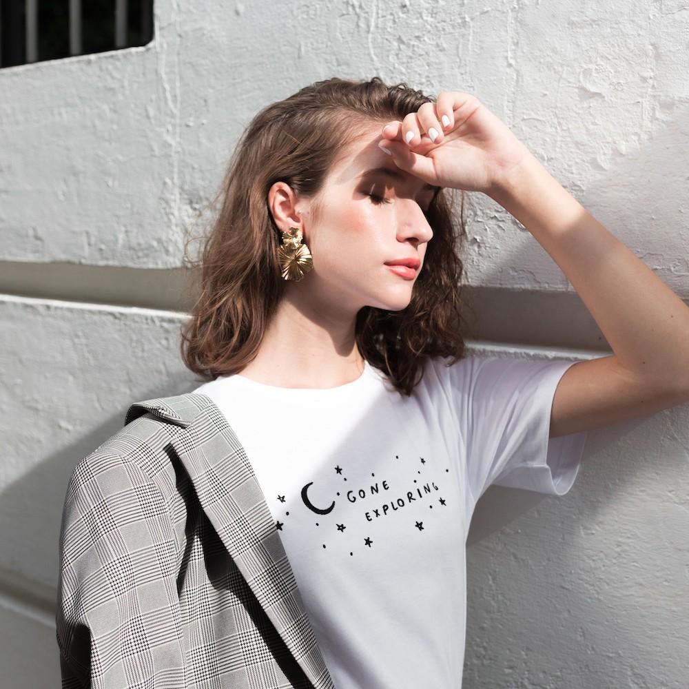 Paper Bunny - white Gone Exploring Tee, Everything Else on Carousell