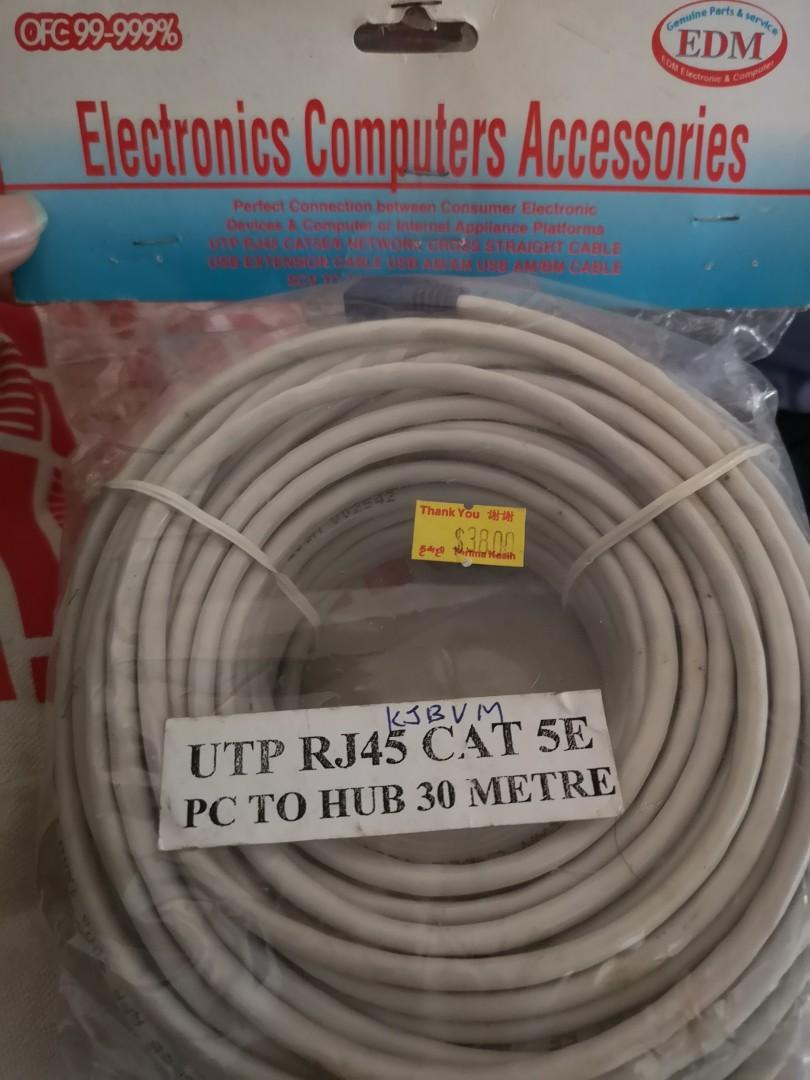 UTP RJ45 CAT 5E Cable 30 metres, Computers & Tech, Parts & Accessories, Cables & Adaptors on ...