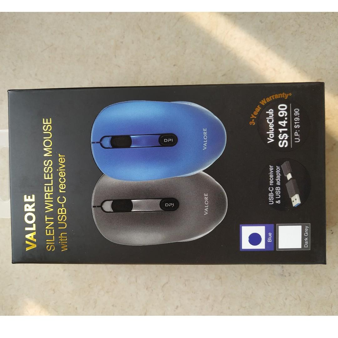Valore Silent Wireless Mouse with USB-C Receiver, Computers & Tech ...