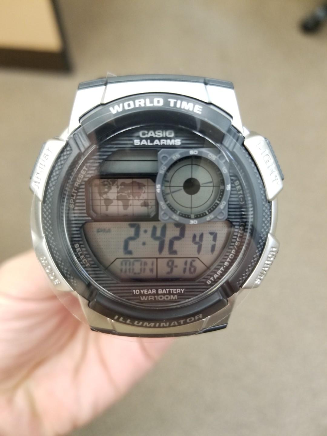 全新 100% new CASIO AE1000W 10年電力手錶, 鋼帶, 全防水, 名牌, 手錶 - Carousell