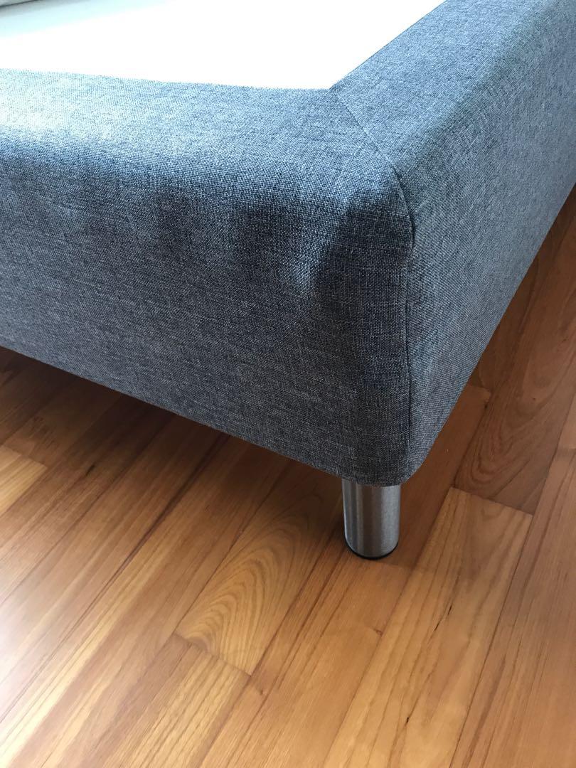 Quality! Box Spring Double Bed with Legs, Furniture & Home Living ...