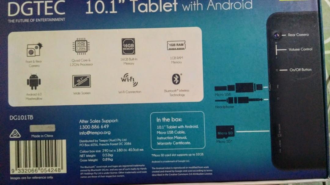 DGTEC 10.1, Mobile Phones & Gadgets, Tablets, Android on Carousell