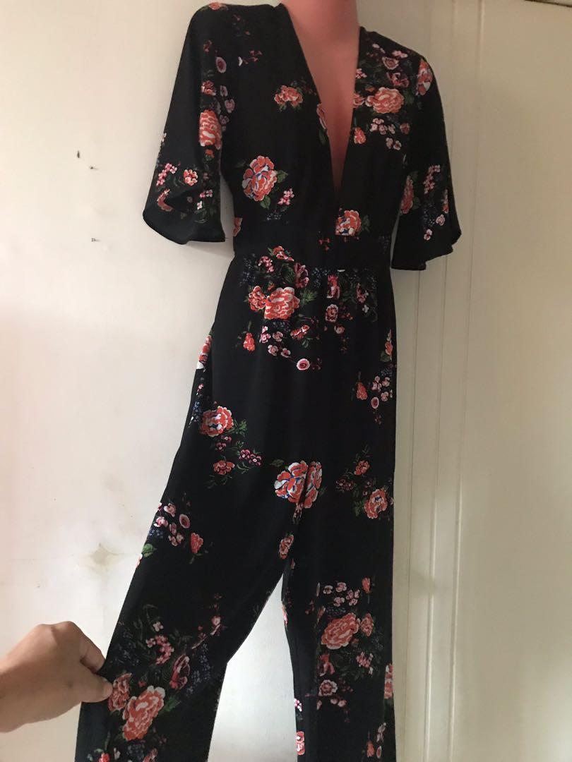 DOTTI Floral Jumpsuit, Women's Fashion, Dresses & Sets, Jumpsuits on ...