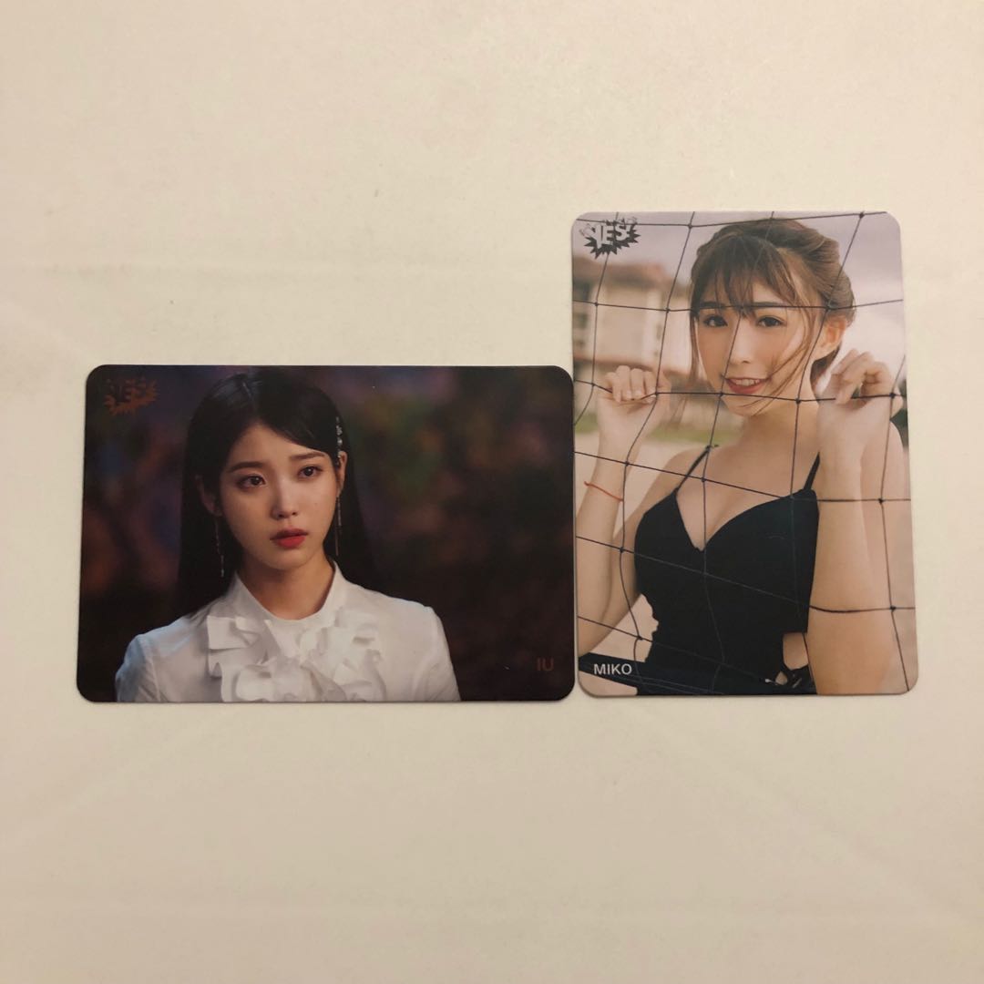 IU Miko Yes! Card 第58期 白卡, 興趣及遊戲, 收藏品及紀念品, 韓流 - Carousell