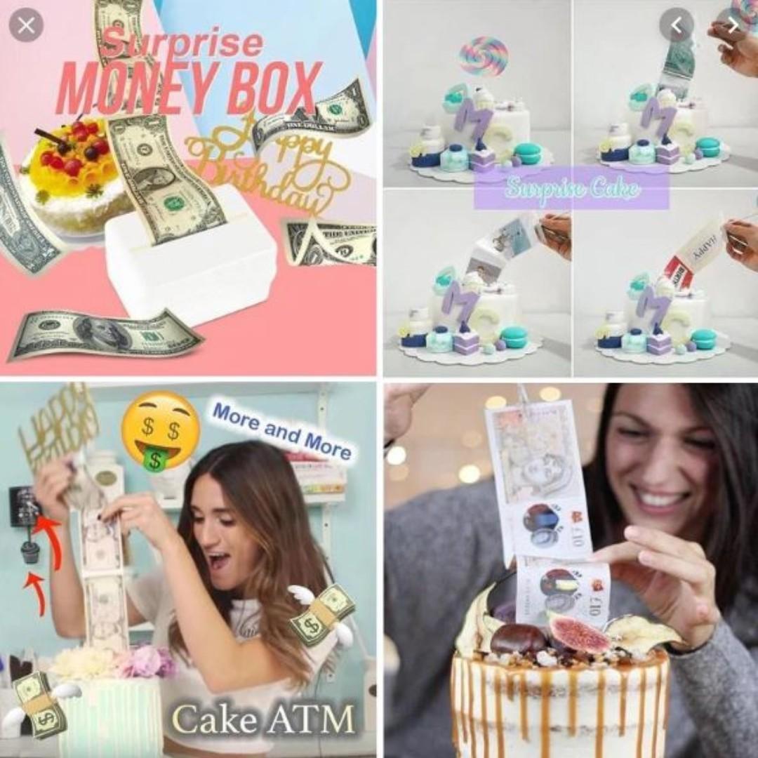 Money pulling box hidden cake atm machine secret box for cake ...