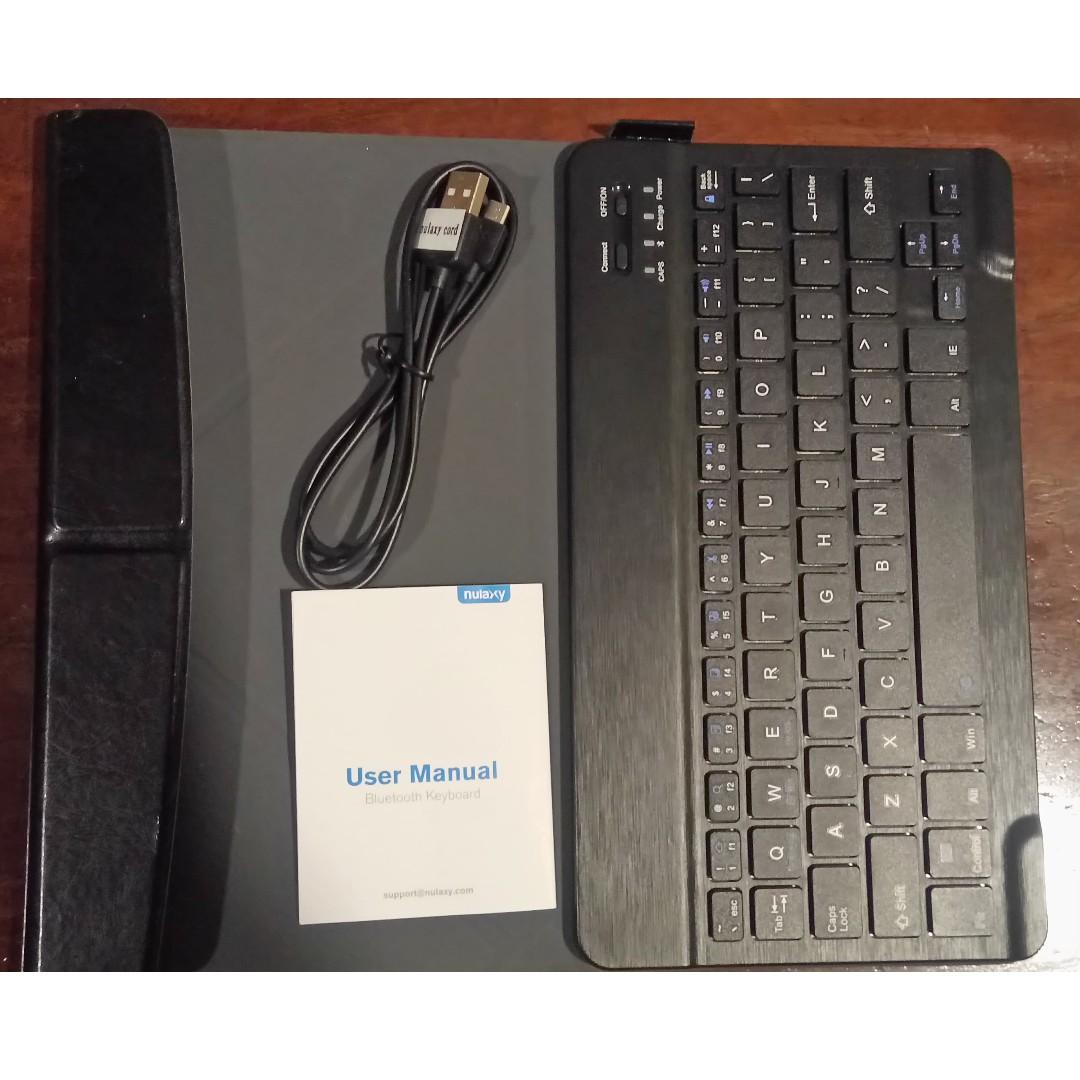 Nulaxy Rechargeable Bluetooth Keyboard with Magnetic Detachable Leather ...