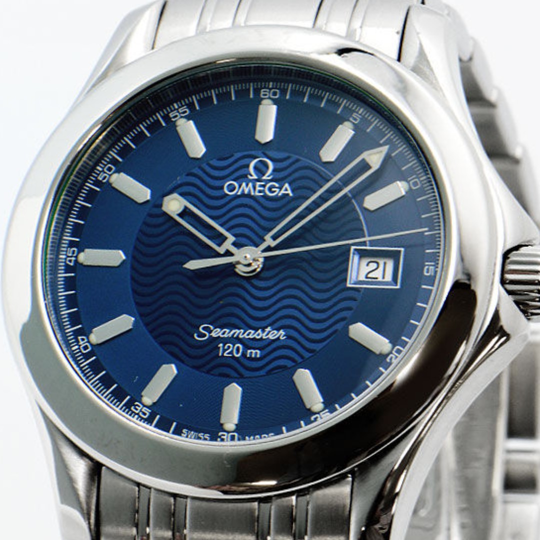 Sold - Omega Seamaster Men's Quartz Blue Dial, Luxury, Watches on Carousell