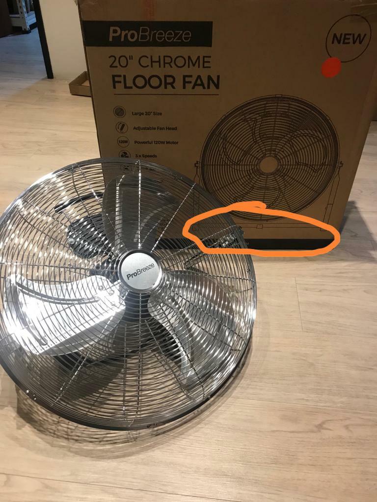 Pro Breeze 20" Chrome Gym Floor Fan with 3 Speeds and Adjustable Fan ...