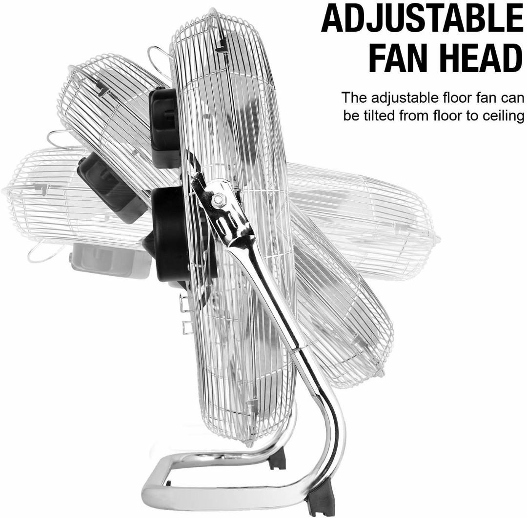 Pro Breeze 20" Chrome Gym Floor Fan with 3 Speeds and Adjustable Fan ...