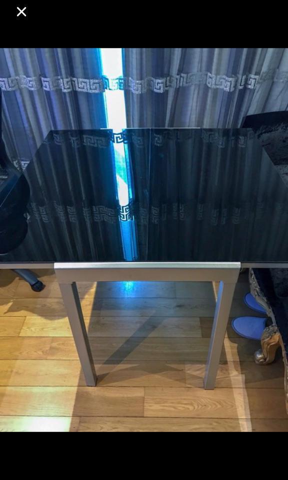 Scratch-free Tempered Reflective Glass Dining Table, Furniture & Home ...