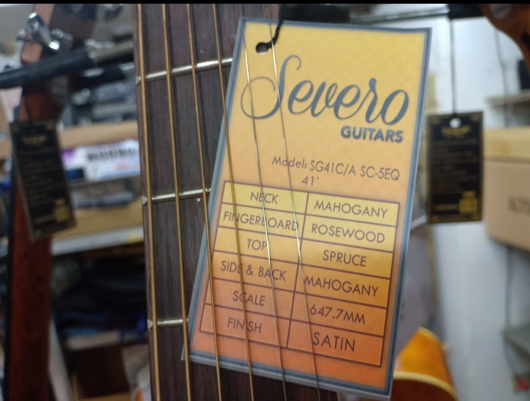 Severo Acoustic Guitar with Pick-up and Tuner, Hobbies & Toys, Music ...