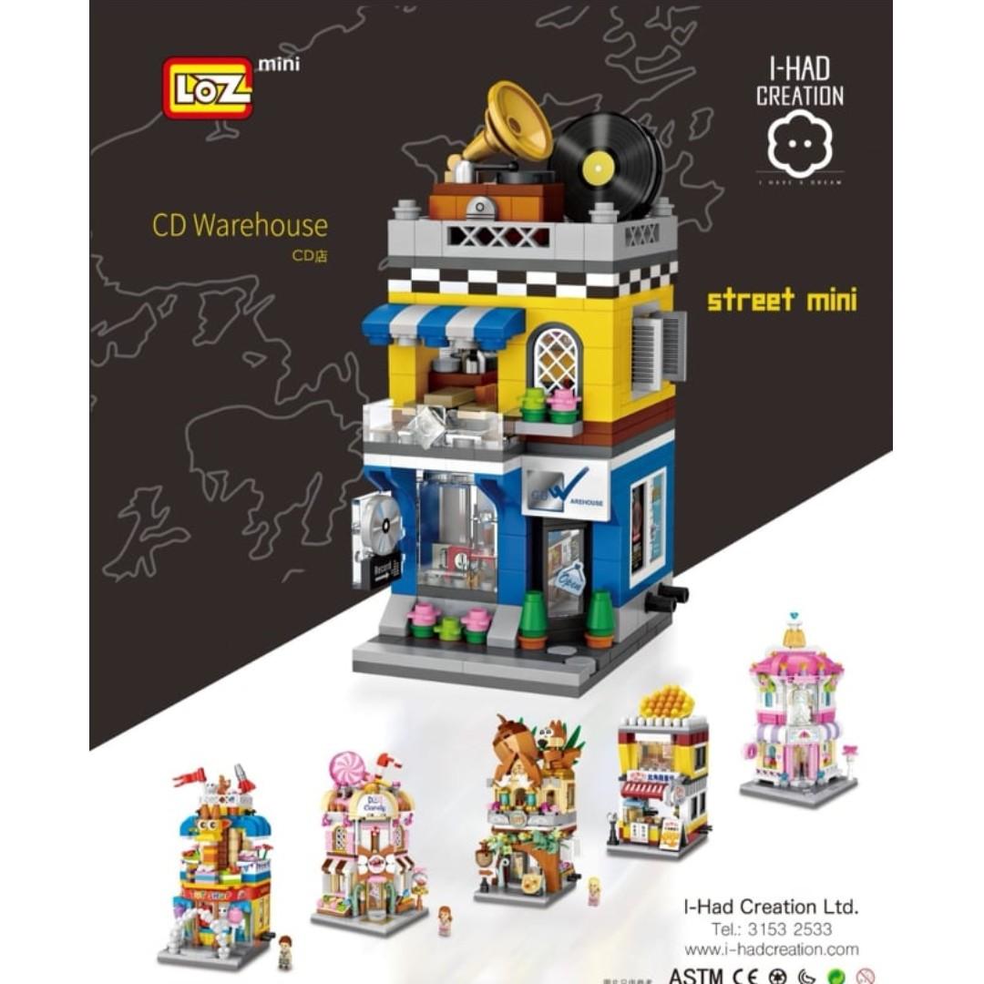 現貨2019最新版 特價 LOZ mini 街道 建築物 street mini lego 香港特色街景商品 之 黑膠唱片店 lego cd ...